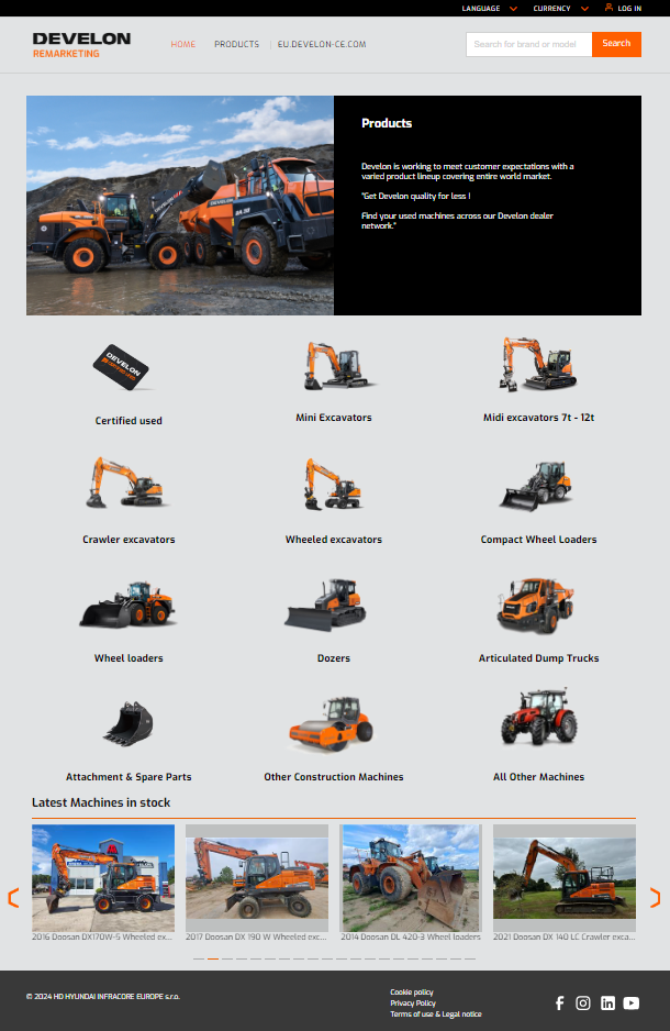 Develon Europe launches new used equipment platform