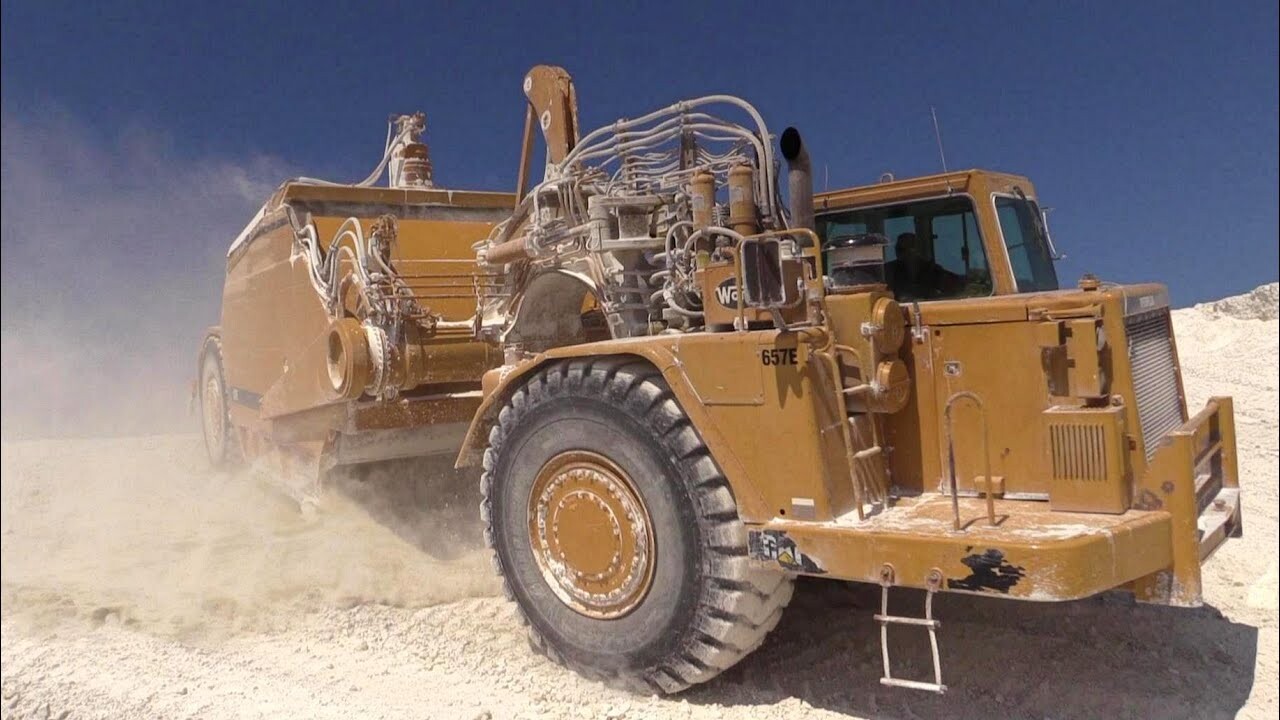 Massive Cat 657E auger scrapers at work in Denmark (Blog Post Re-Visited)